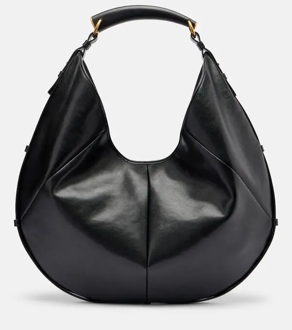 Saint Laurent Mombasa Large Leather Shoulder Bag - Black