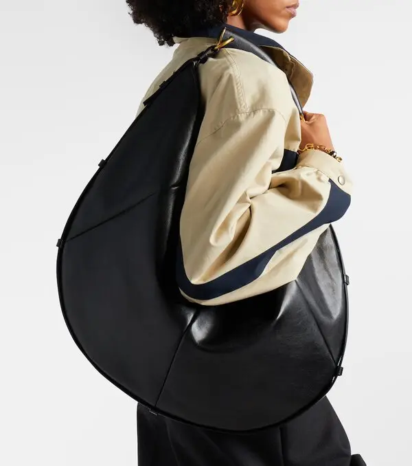 Saint Laurent Mombasa Large Leather Shoulder Bag - Black