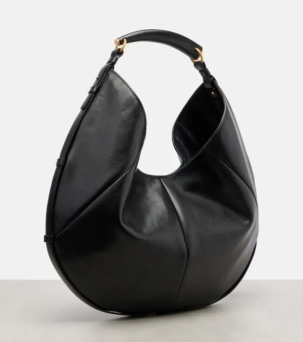Saint Laurent Mombasa Large Leather Shoulder Bag - Black