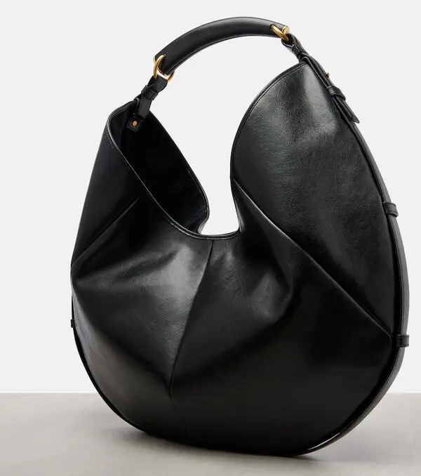 Saint Laurent Mombasa Large Leather Shoulder Bag - Black