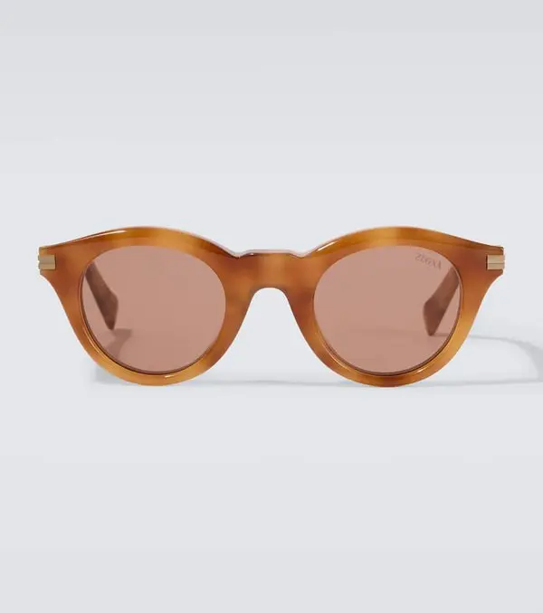 Zegna Round Sunglasses - Brown
