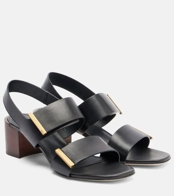 TOD'S Leather Sandals - Black