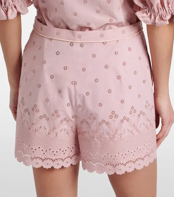 Valentino Garavani Embroidered Cotton Shorts