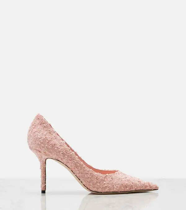 JIMMY CHOO Crystal-embellished Mesh Pumps - Pink