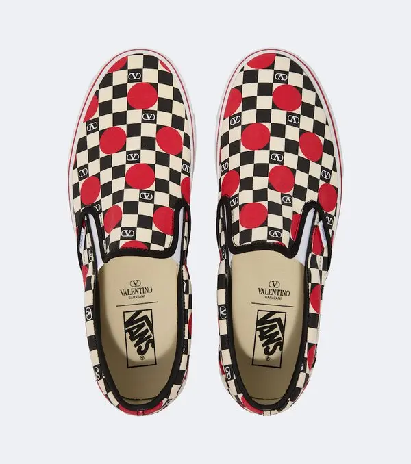 Valentino Garavani Vans Vlogo Canvas Slip-on Sneakers - White