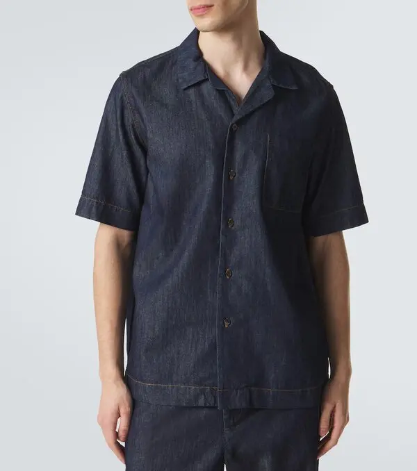 Dries Van Noten Cotton Denim Bowling Shirt