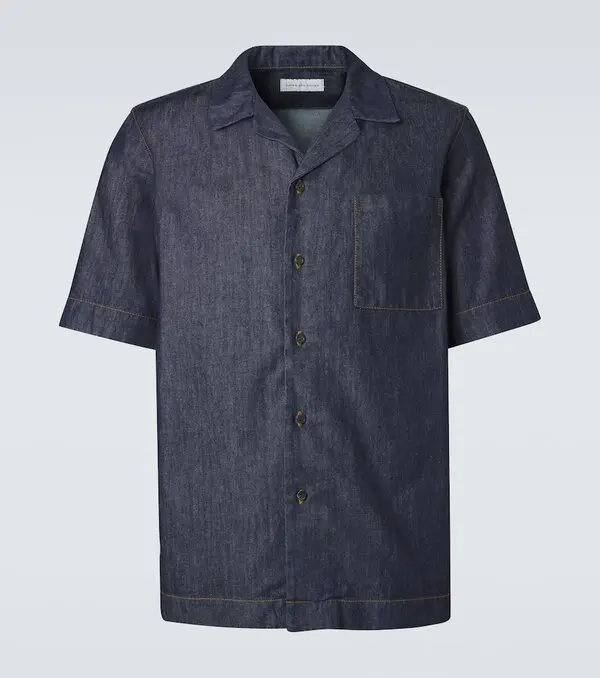 Dries Van Noten Cotton Denim Bowling Shirt