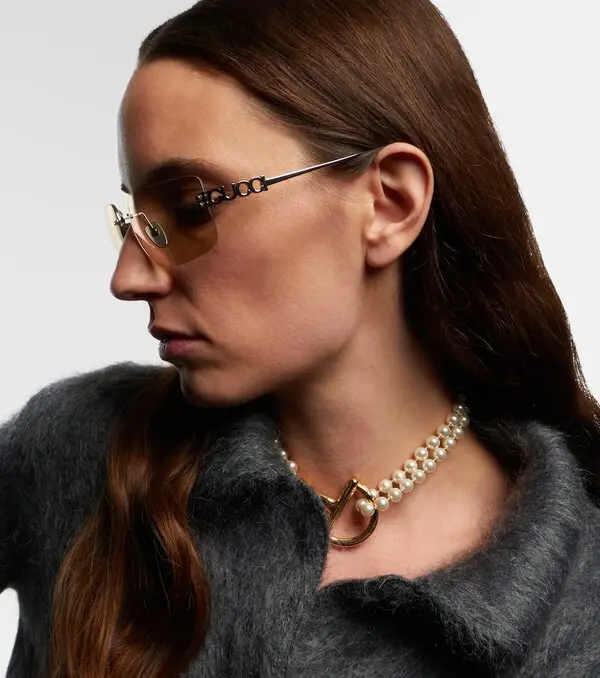 Gucci Signoria Rectangular Sunglasses