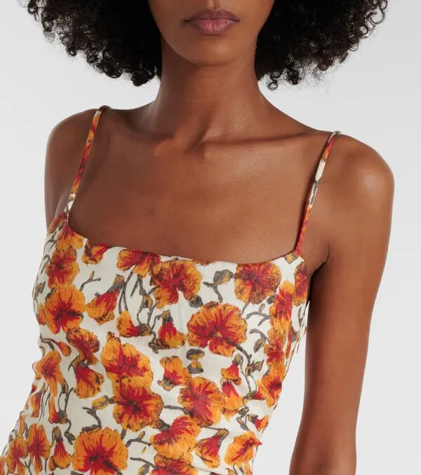 SIR. Floral Linen Midi Dress