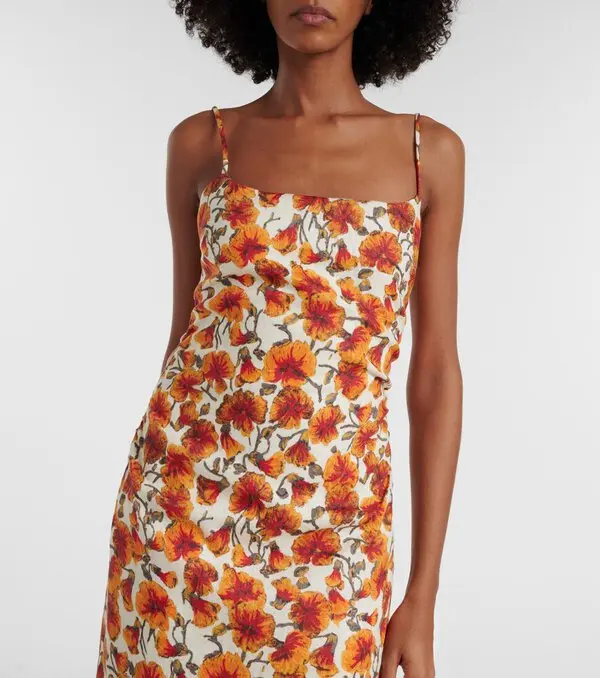 SIR. Floral Linen Midi Dress