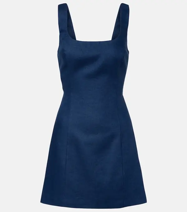 SIR. Linen Mini Dress - Blue