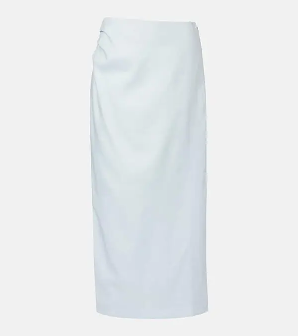 SIR. Linen Midi Skirt - Blue