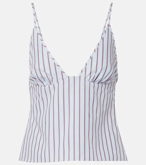 SIR. Lista Pinstripe Cotton-blend Top
