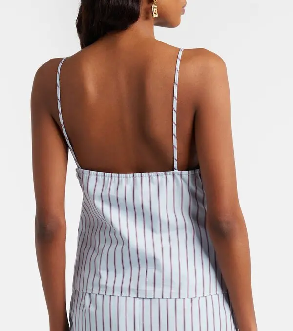 SIR. Lista Pinstripe Cotton-blend Top