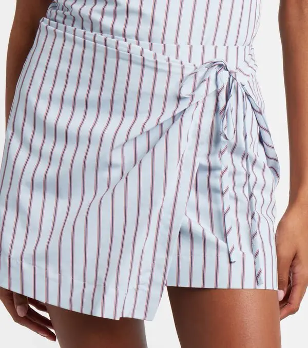 SIR. Pinstripe Cotton-blend Wrap Skirt