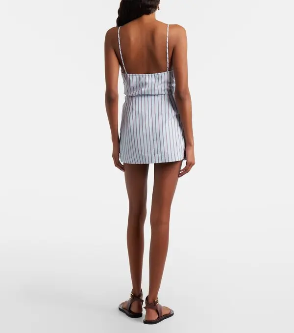 SIR. Pinstripe Cotton-blend Wrap Skirt