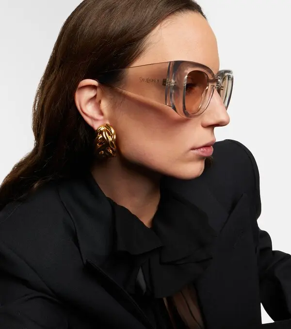 Saint Laurent Sl 903 Howl Oversized Sunglasses - Transparent