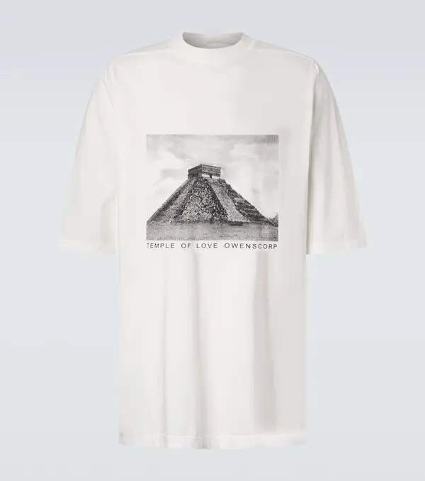 Rick Owens Jumbo Printed Cotton Jersey T-shirt - White