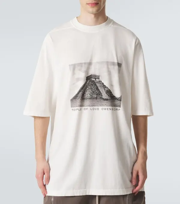Rick Owens Jumbo Printed Cotton Jersey T-shirt