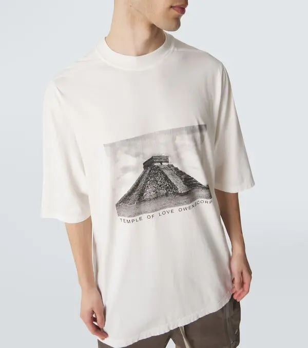 Rick Owens Jumbo Printed Cotton Jersey T-shirt