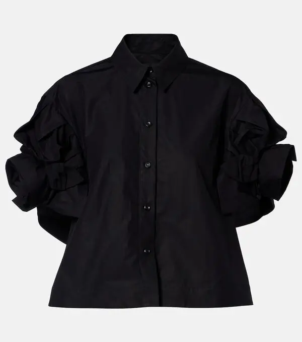 Simone Rocha Puff-sleeve Cotton Shirt - Black