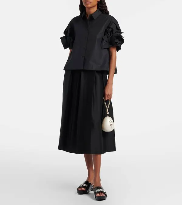 Simone Rocha Puff-sleeve Cotton Shirt - Black