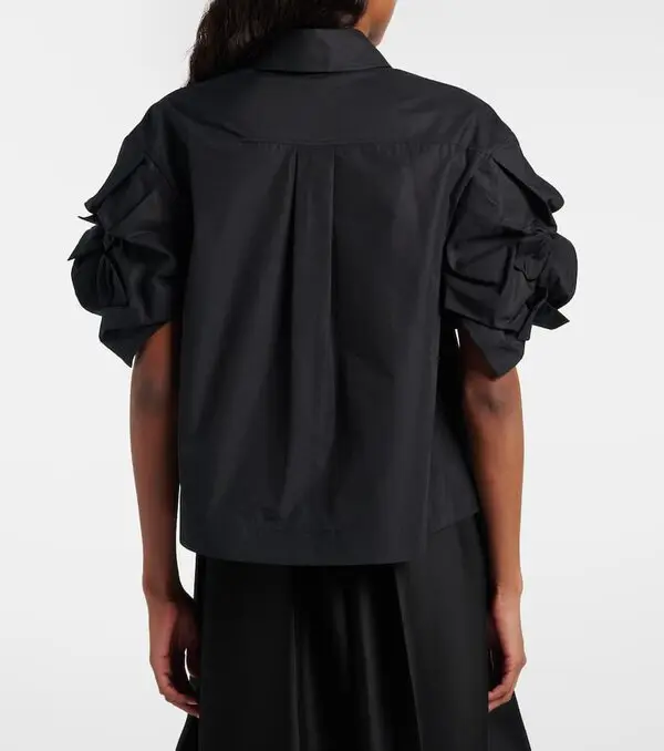 Simone Rocha Puff-sleeve Cotton Shirt - Black