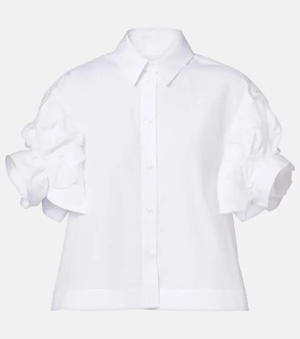 Simone Rocha Puff-sleeve Cotton Shirt - White