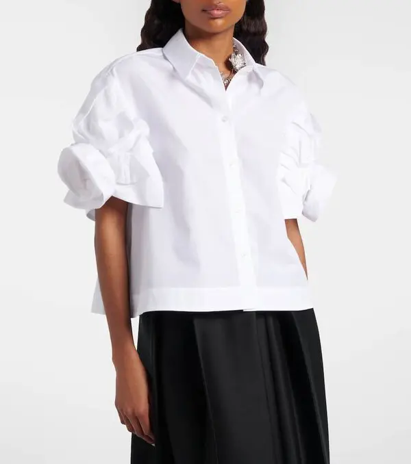 Simone Rocha Puff-sleeve Cotton Shirt - White