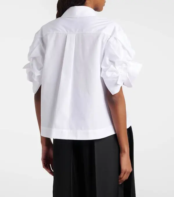 Simone Rocha Puff-sleeve Cotton Shirt - White