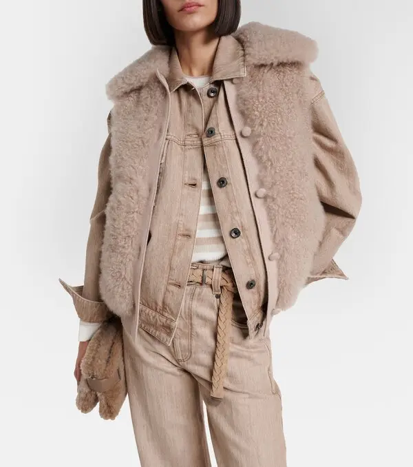 YVES SALOMON Wool-trimmed Shearling Vest