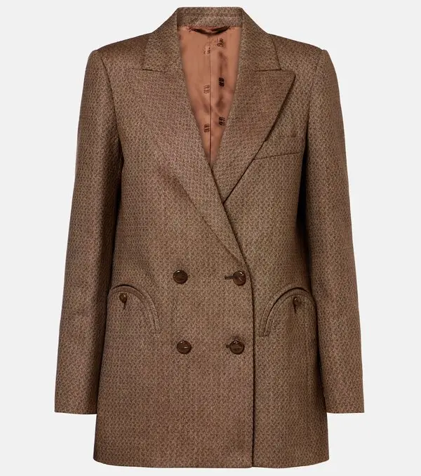 BLAZÉ MILANO Amel Everyday Silk And Wool Blazer - Brown