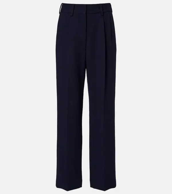 BLAZÉ MILANO Resolute Virgin Wool Straight Pants - Blue