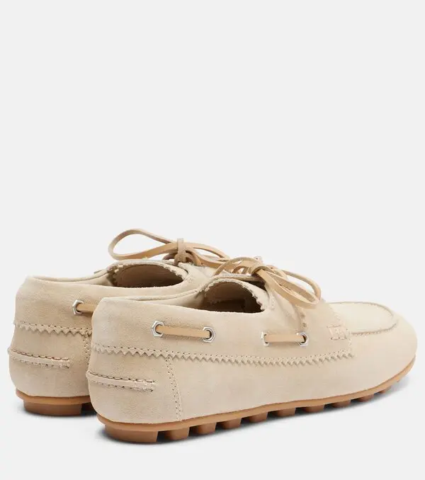 Hogan Suede Boat Shoes - Beige