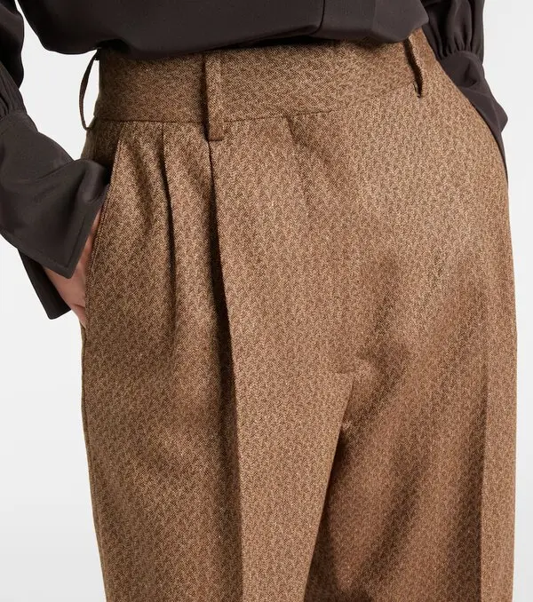BLAZÉ MILANO Silk And Wool Wide-leg Pants
