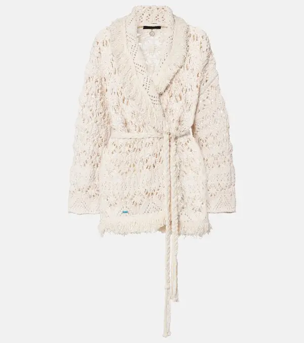 Alanui Lagoon Romance Cotton-blend Cardigan - White