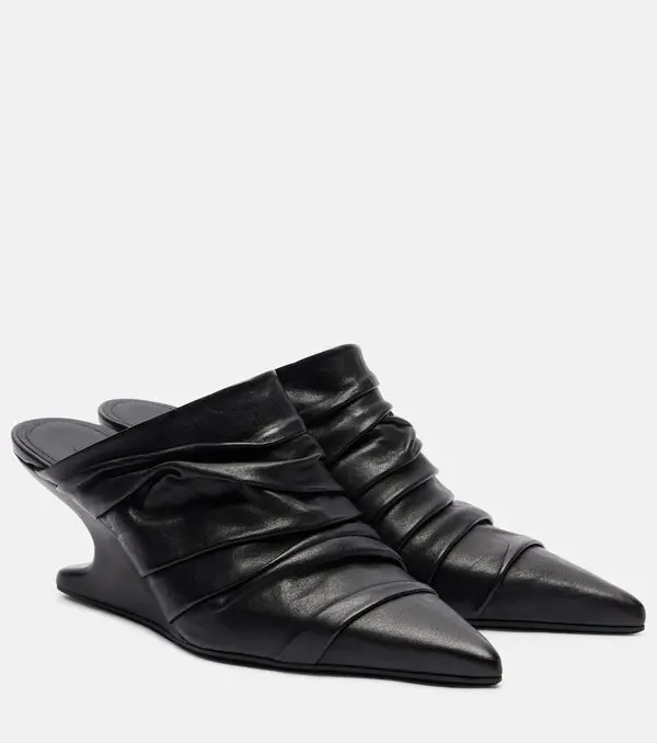 Rick Owens Cantilever 60 Leather Mules - Black