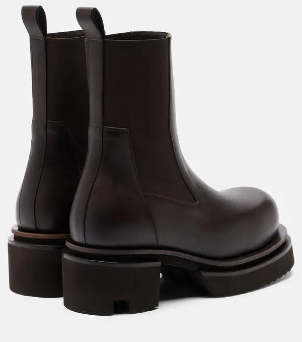 Rick Owens Beatle 60 Leather Platform Chelsea Boots - Black