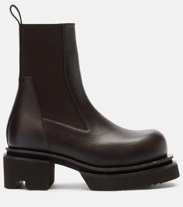 Rick Owens Beatle 60 Leather Platform Chelsea Boots - Black