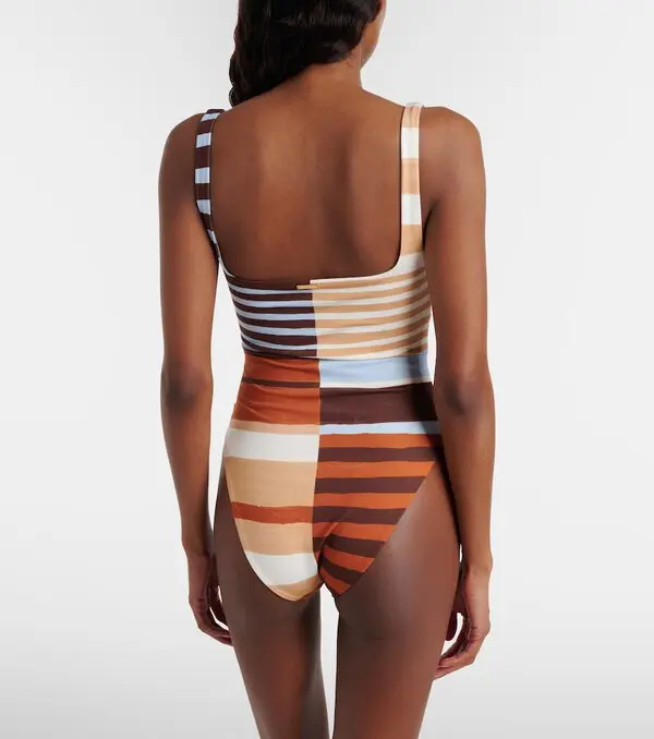 CALA DE LA CRUZ Vienna Striped Swimsuit