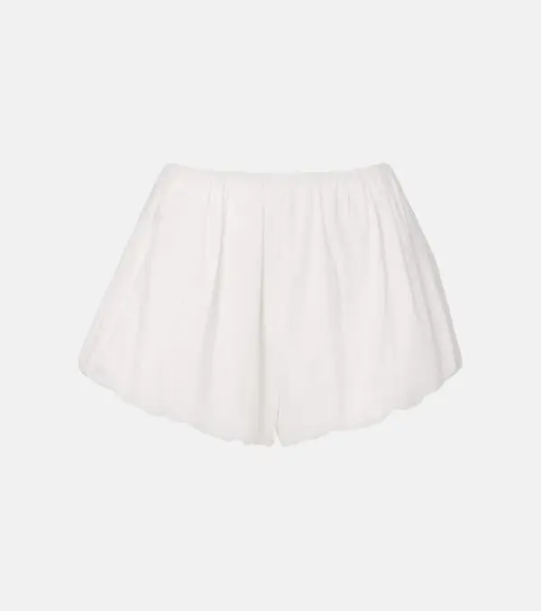 Posse Aurelia Cotton Poplin Shorts - White