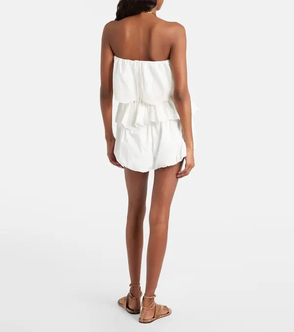 Posse Aurelia Cotton Poplin Shorts - White