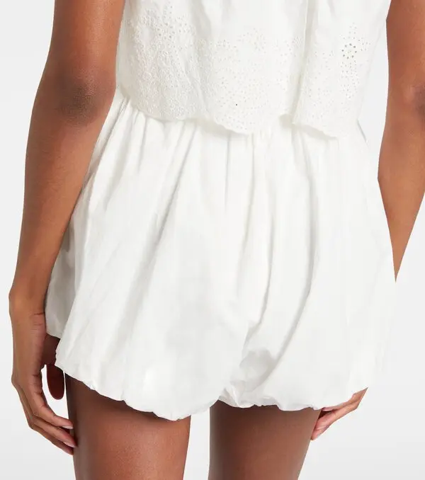 Posse Aurelia Cotton Poplin Shorts - White
