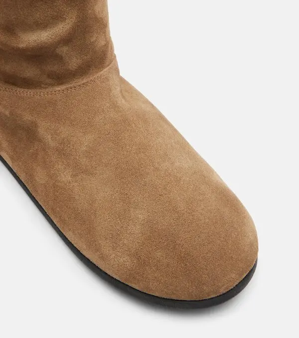 CHRISTEN Suede Over-the-knee Boots - Beige