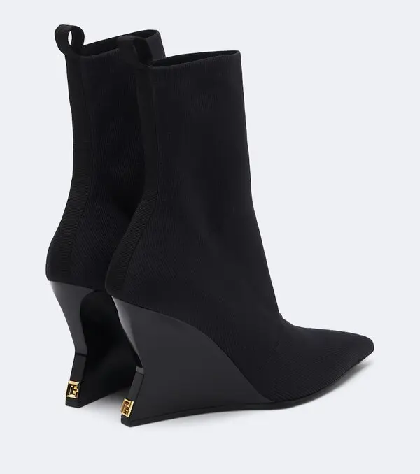 Balmain Knitted Wedge Boots