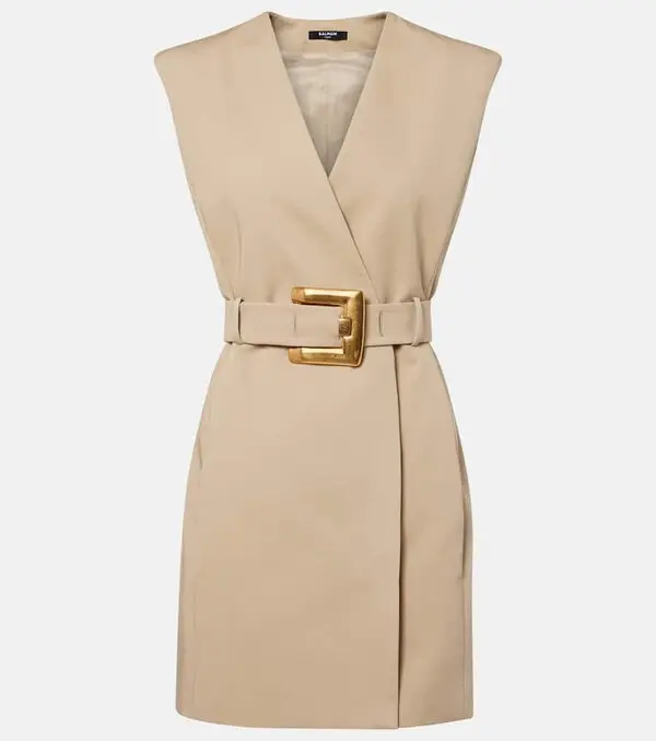 Balmain Belted Cotton Minidress