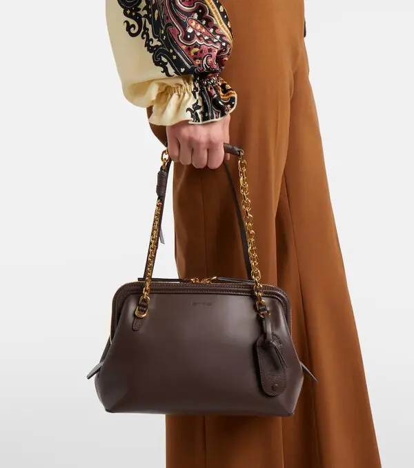 Etro Leather Shoulder Bag - Brown
