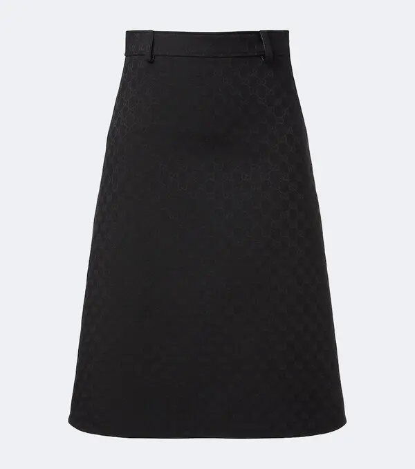 Gucci Gg Midi Skirt - Black