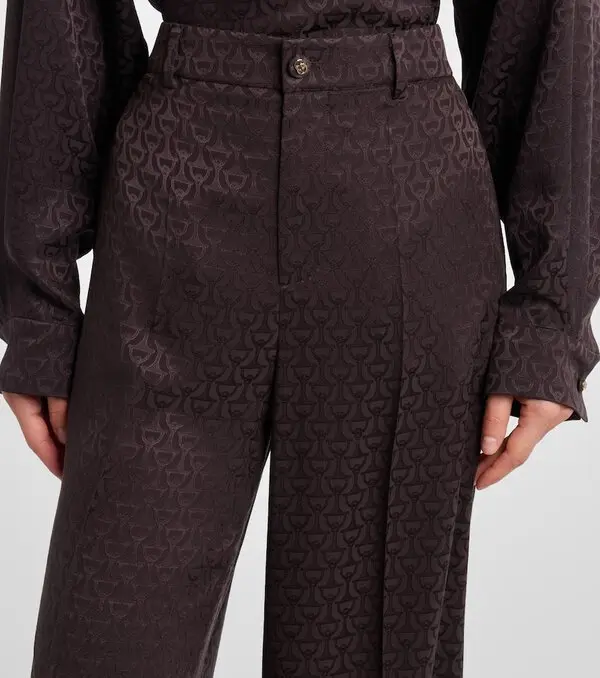 Gucci Silk Jacquard Wide-leg Pants