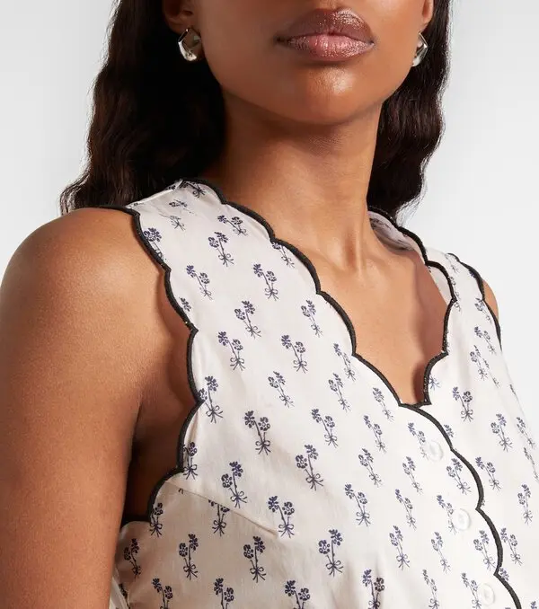 MONTCE Cynthia Floral Scalloped Cotton Vest